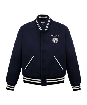 SPORTY  RICH Sporty & Rich Embroidered Striped Trim Jacket