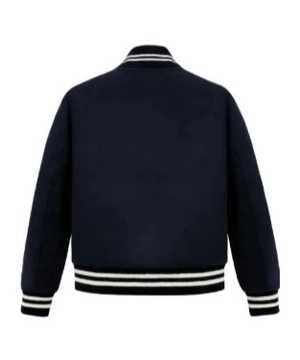 SPORTY  RICH Sporty & Rich Embroidered Striped Trim Jacket