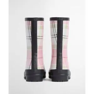 Barbour Calf-length Plaid Rain Boots With Custom Outsole