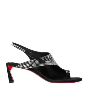 CHRISTIAN LOUBOUTIN Rhinestone Embellished Slingback Sandals