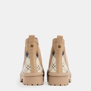 Barbour Logo Plaid Ankle Boots - Nude