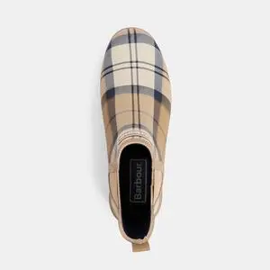Barbour Logo Plaid Ankle Boots - Nude