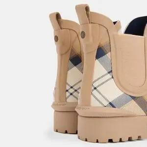 Barbour Logo Plaid Ankle Boots - Nude