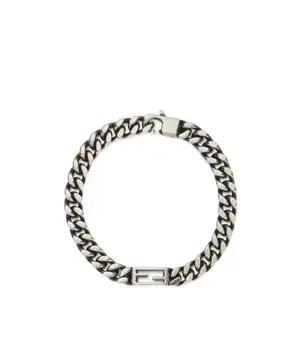 Fendi Coloured Curb-chain Bracelet - Silver