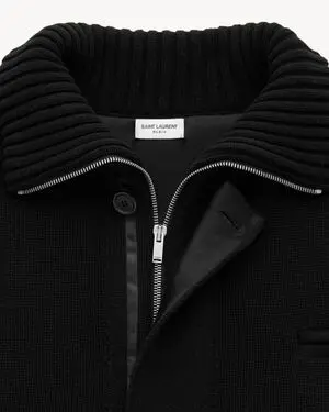Saint Laurent Button Detailed High-neck Cardigan Jacket