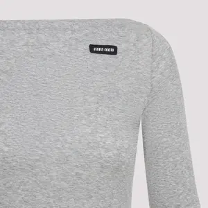 Miu Miu Logo-patch Long-sleeved Top
