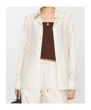 Burberry Classic Fit Knight Checkerboard Silk Shirt