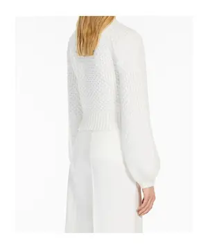 Max Mara Elvira Crewneck Knitted Jumper - White