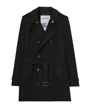 Burberry Mid-length Paisley Lace Foxfield Trench Coat - Black