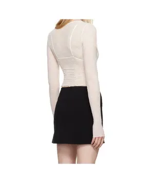 MARINE SERRE White Mesh Cropped Top