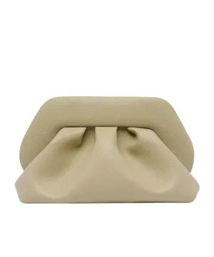 THEMOIRE Tia Pleated Clutch Bag - Olive