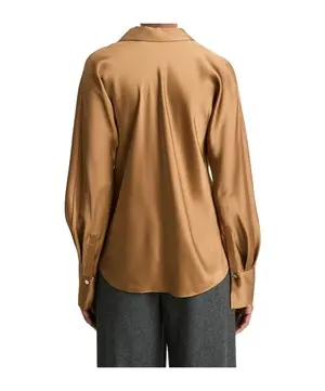 Vince Long Sleeve Shirt With Classic Collar - Brown