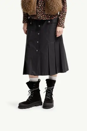 Moncler Vera High Suede Shearling Lace-up Boots