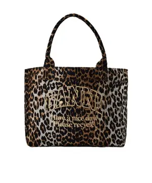 GANNI Large Capacity Tote Bag - Black