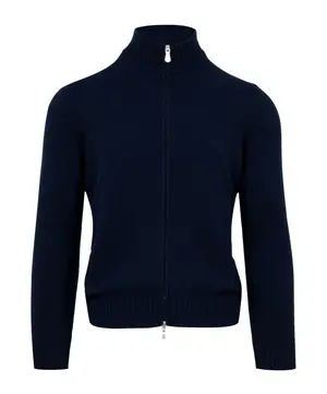 GRAN SASSO Zippered Knit Cardigan - Black