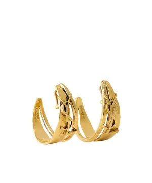 Saint Laurent Metal Hoop Earrings - Yellow