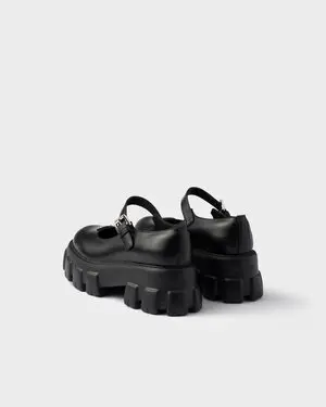 Prada Triangle Logo Mary Jane Flat Shoes