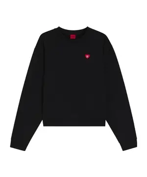Hugo Boss Cropped Crewneck Sweatshirt With Embroidered Logo