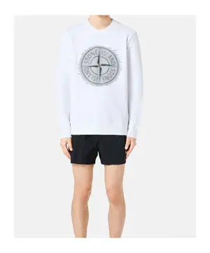 Stone Island Compass Detailed Crewneck Sweatshirt