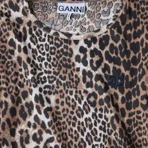 GANNI Leopard Print Long Sleeve Top