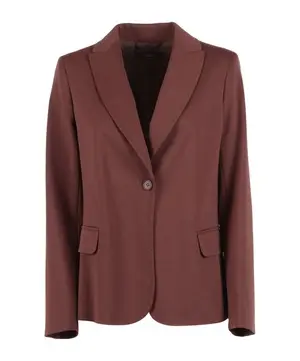 Max Mara Lapel Long-sleeved Suit Jacket - Red