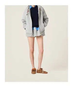 Miu Miu Zipped Drawstring Hoodie