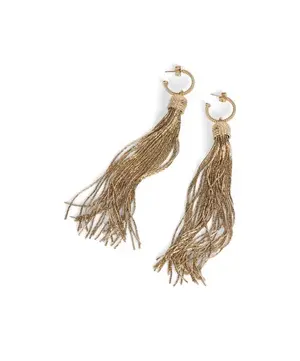 Balmain Brass Tassel Drop Earrings - Gold