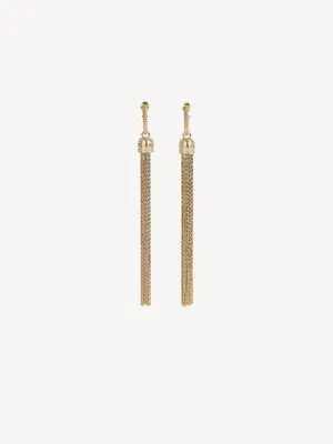 Balmain Brass Tassel Drop Earrings - Gold