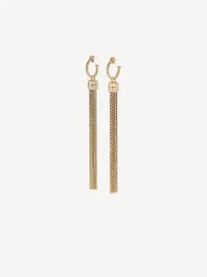 Balmain Brass Tassel Drop Earrings - Gold