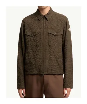 Moncler Micro Madras Flannel Shirt Jacket With Drawstring Hem