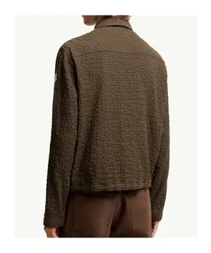 Moncler Micro Madras Flannel Shirt Jacket With Drawstring Hem