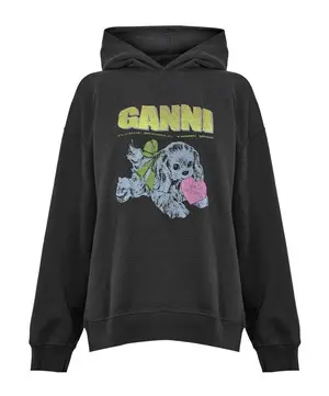 Ganni Cropped Sweatshirts Hoodies For Women