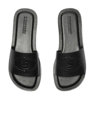 Burberry Leather Knight Stamp Slides
