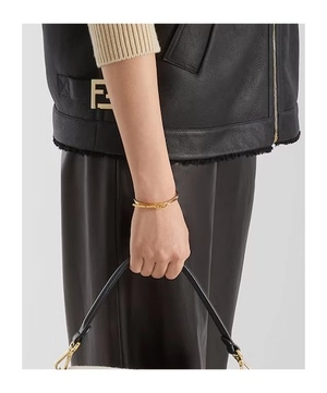 Fendi O'lock Bracelet With Decorative Crystal