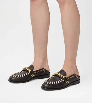 TOD'S Leather Mules With Handcrafted Stitching