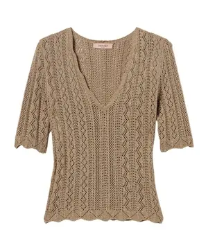 TWINSET Lurex Pointelle-knit Jumper