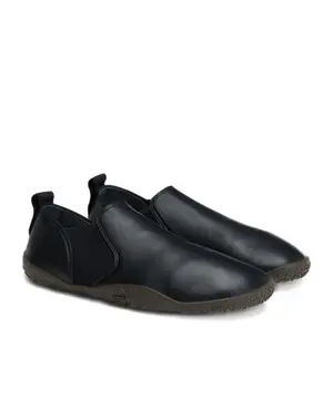 LEMAIRE Leather Slip-on Slippers With Elastic Panels And Vibram Outsole - Black