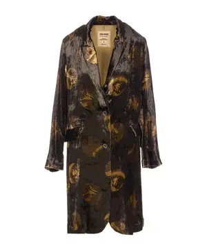 UMA WANG Graphic Pattern Single-breasted Coat - Black