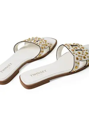 TWINSET Stud Embellished Slip-on Slides