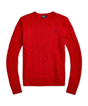 Polo Ralph Lauren Cable-knit Crewneck Jumper With Embroidered Pony