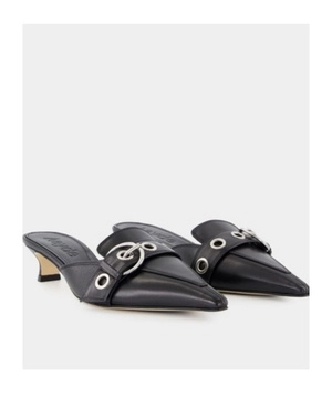 AeydĒ Danielle Pointed Toe Mules With Eyelet Detailing