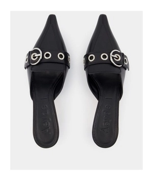 AeydĒ Danielle Pointed Toe Mules With Eyelet Detailing