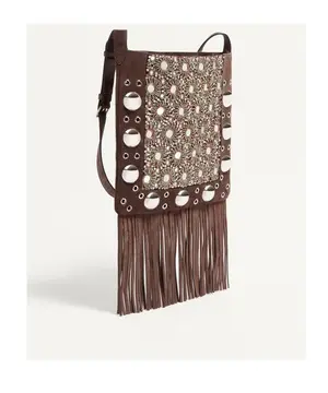 Valentino Garavani Vlogo Signature Fringed Edge Shoulder Bag