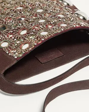 Valentino Garavani Vlogo Signature Fringed Edge Shoulder Bag