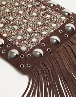 Valentino Garavani Vlogo Signature Fringed Edge Shoulder Bag