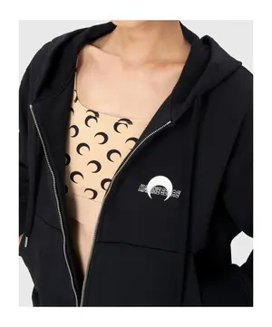 MARINE SERRE Zipped Hoodie With Graphic Detail