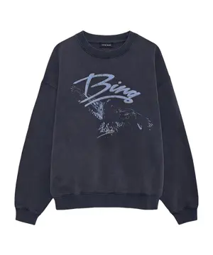 ANINE BING Spencer Eagle Printed Sweatshirt - Black