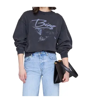 ANINE BING Spencer Eagle Printed Sweatshirt - Black