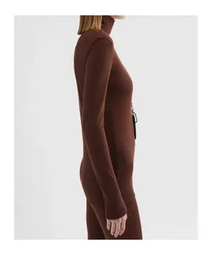 JIL SANDER Long Sleeve High Neck T-shirt - Plum Color