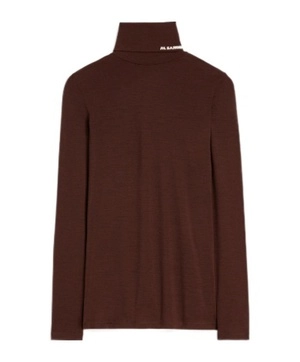 JIL SANDER Long Sleeve High Neck T-shirt - Plum